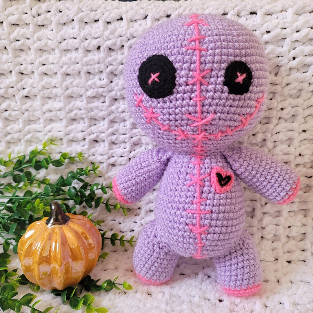 Halloween Voodoo Doll Stuffie, Purple Pink Voodoo Cute Plush, Halloween Custume Prop, Creepy ...
