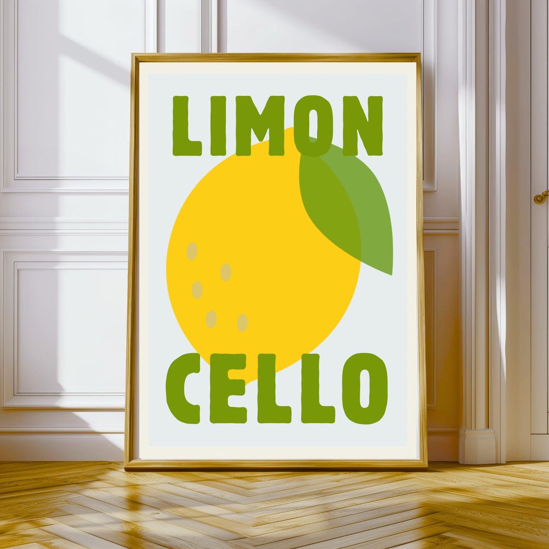 Limoncello Poster, Limoncello Kitchen Wall Art, Italian Lemon Print ...