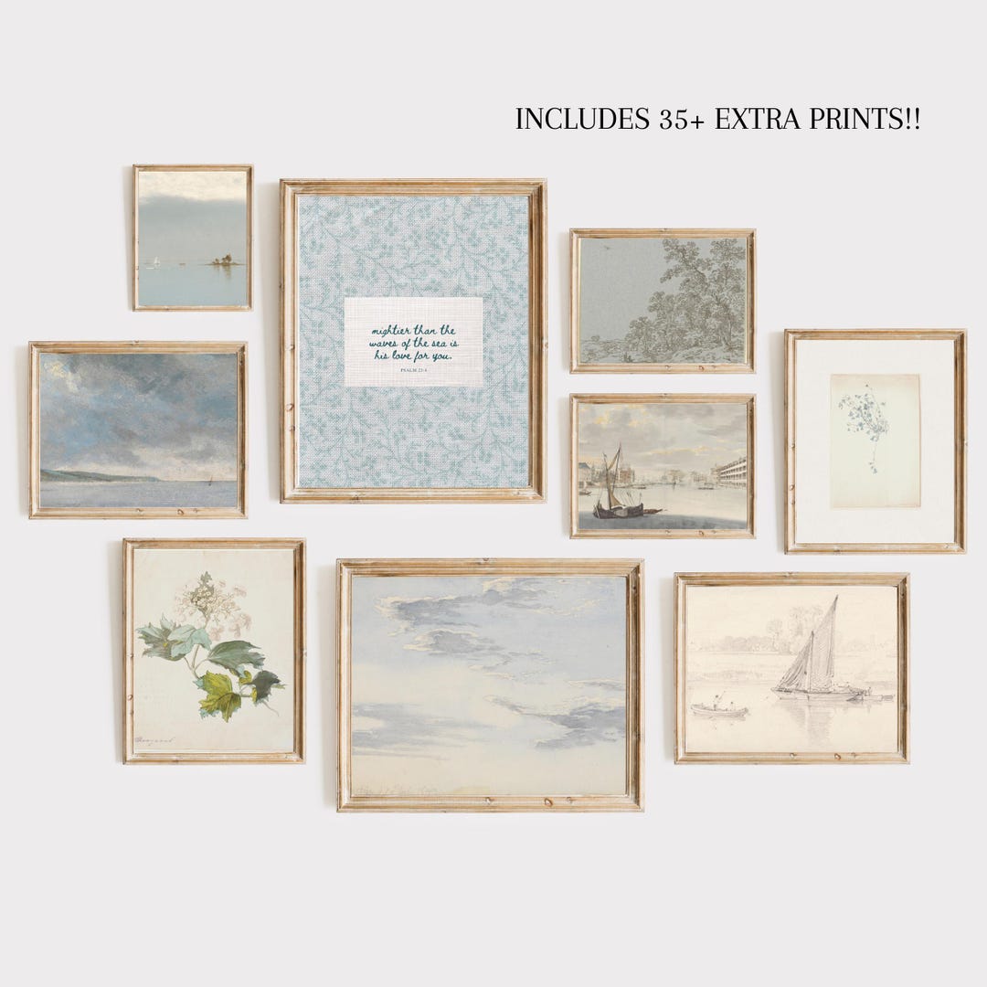 Set of 9 East Coast Grandmillennial Decor, Coastal Granddaughter ...