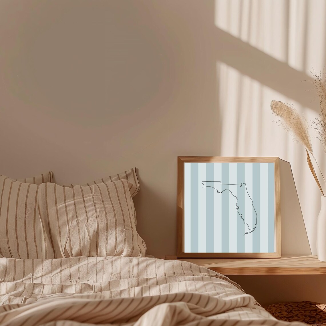 Minimalist Florida Outline, Florida Map, Preppy Room Decor, Minimal ...