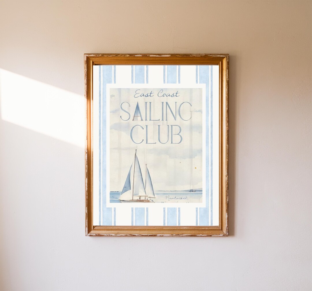East Coast Grandmillennial Print, Nantucket Prints, Beachy Wall Art ...
