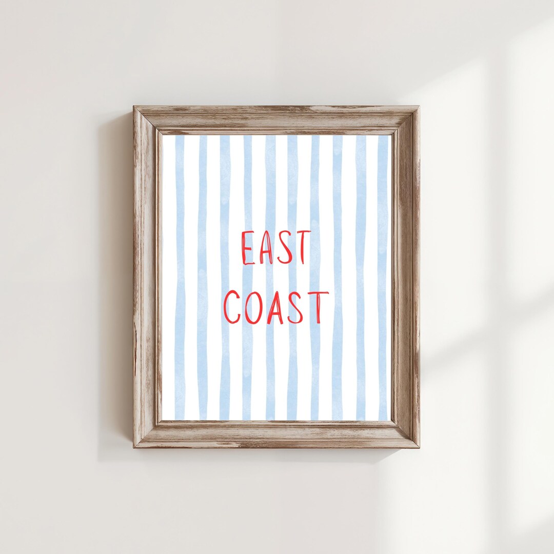 East Coast Grandmillennial Print, Nantucket Prints, Beachy Wall Art ...