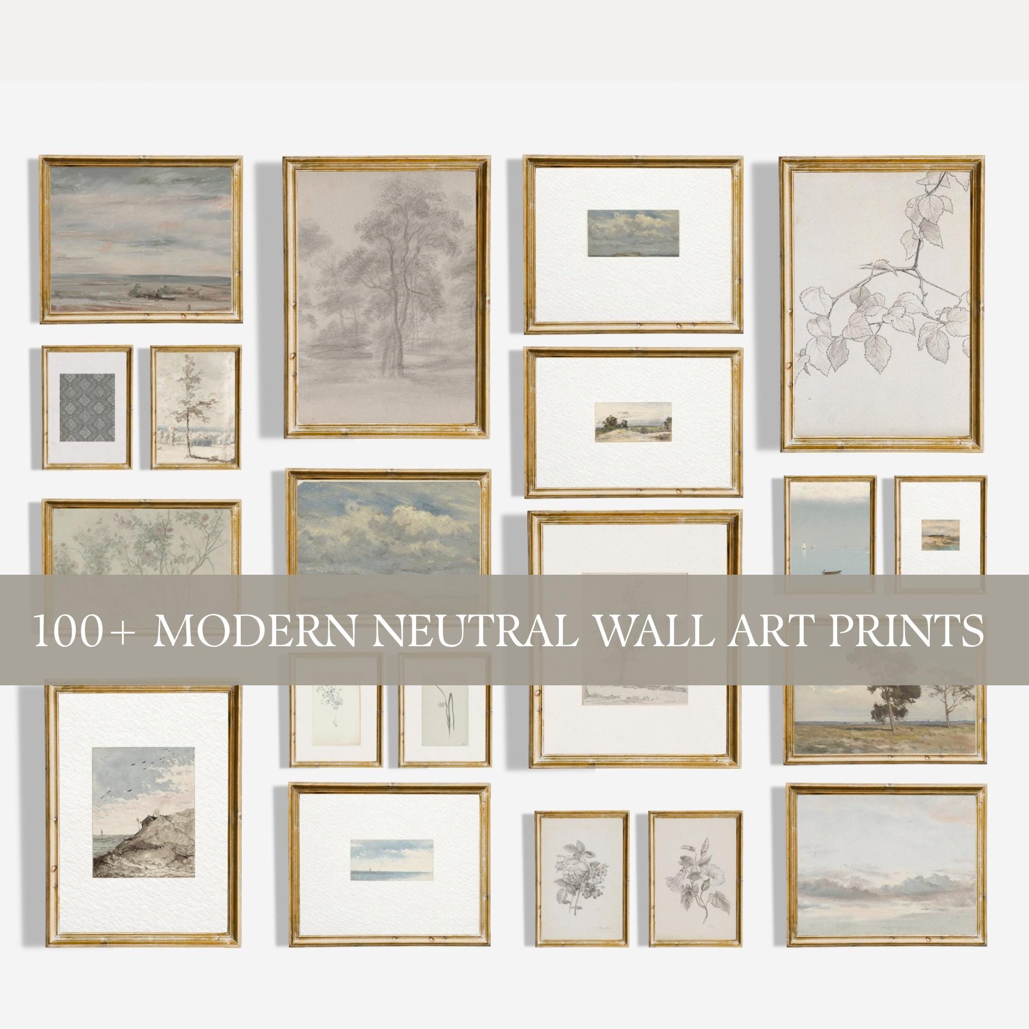 100+ Modern Neutral Wall Art Prints, Neutral Sketches, Floral Sketches ...