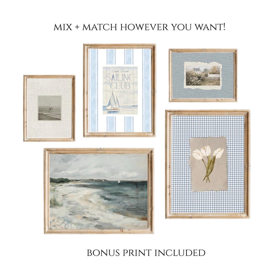 East Coast Grandmillennial Decor, Coastal Granddaughter Gallery Wall ...