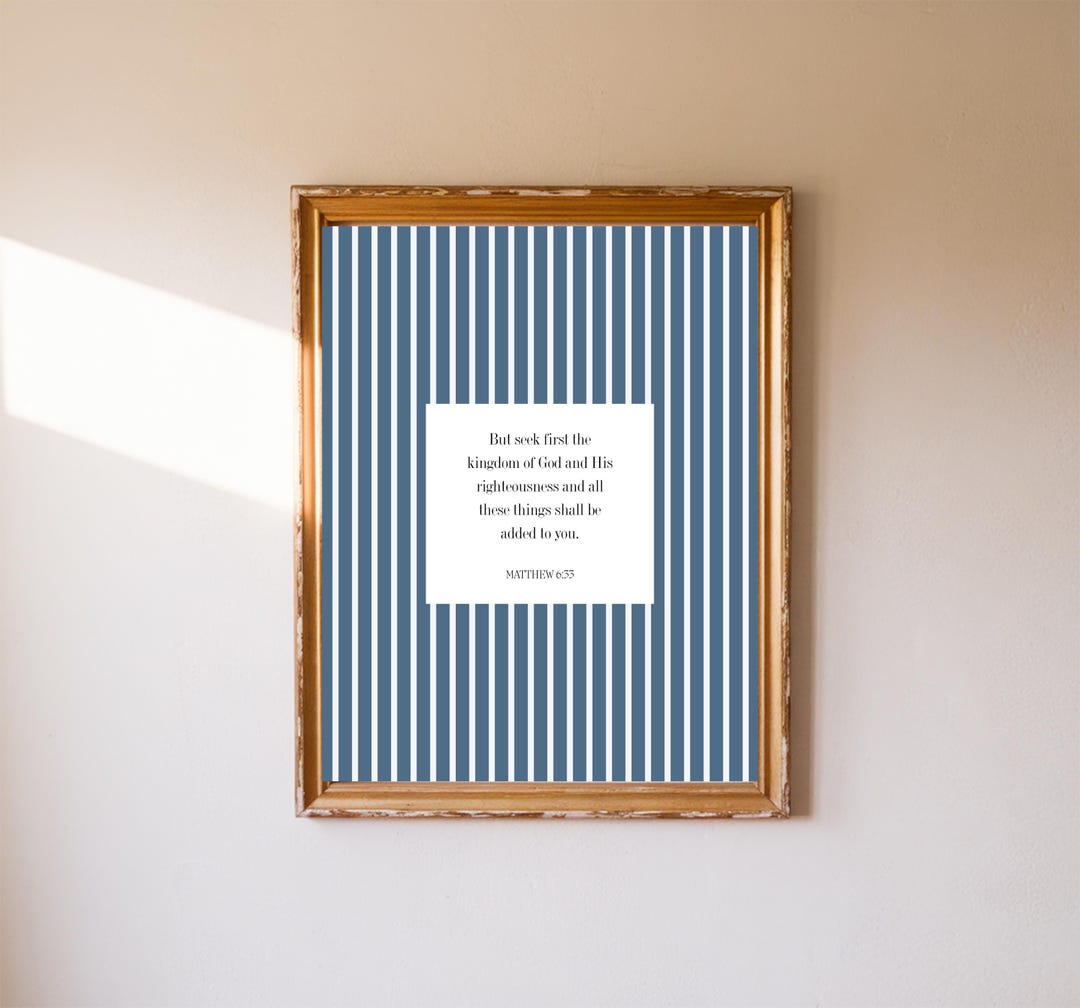 Matthew 6:33, Scripture Wall Art, Minimalist Nursery Wall Art, Coastal ...