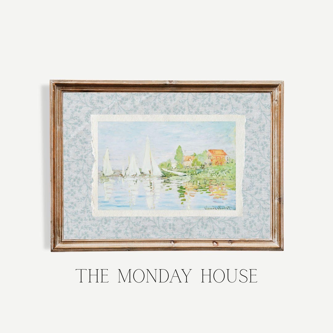 Floral Coastal Grandmillennial Print, Nantucket Print, Beachy Wall Art ...