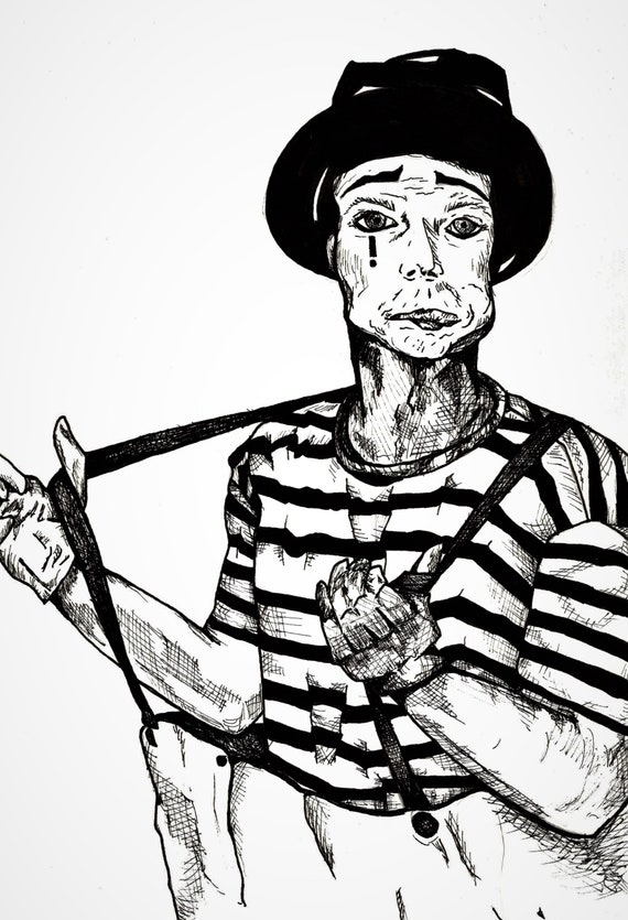 Sad Mime Drawing