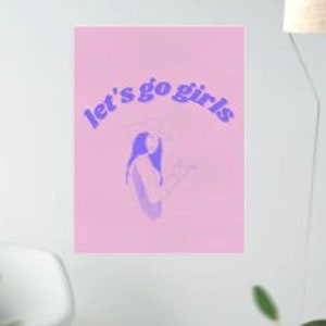 Let's Go Girls Wall Decor Bachelorette Party Rainbow Invitation Print ...