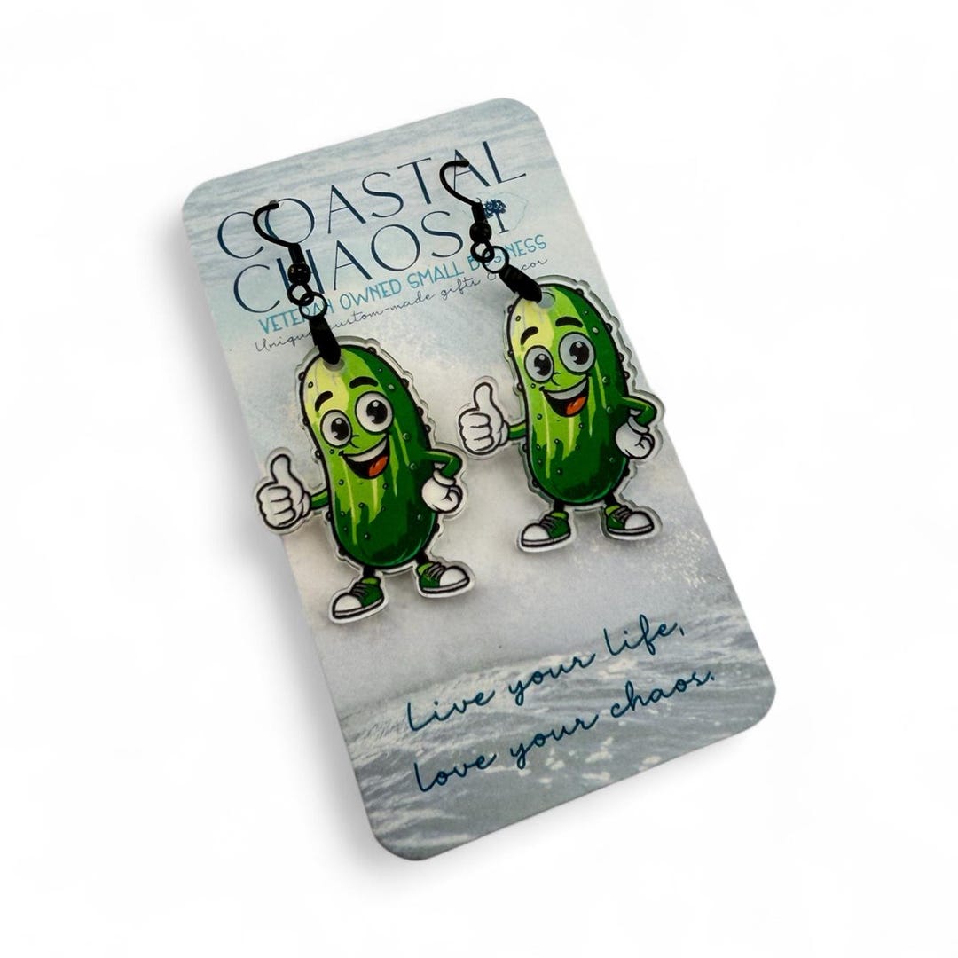 Funny Pickle Dangle Earrings – Acrylic Quirky Jewelry - Etsy
