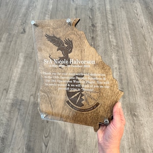 Personalized State Shaped Military Plaque, Going Away Gift - Etsy