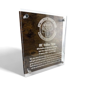Custom Wood & Acrylic Recognition Plaque: Retirement, Achievement Award ...
