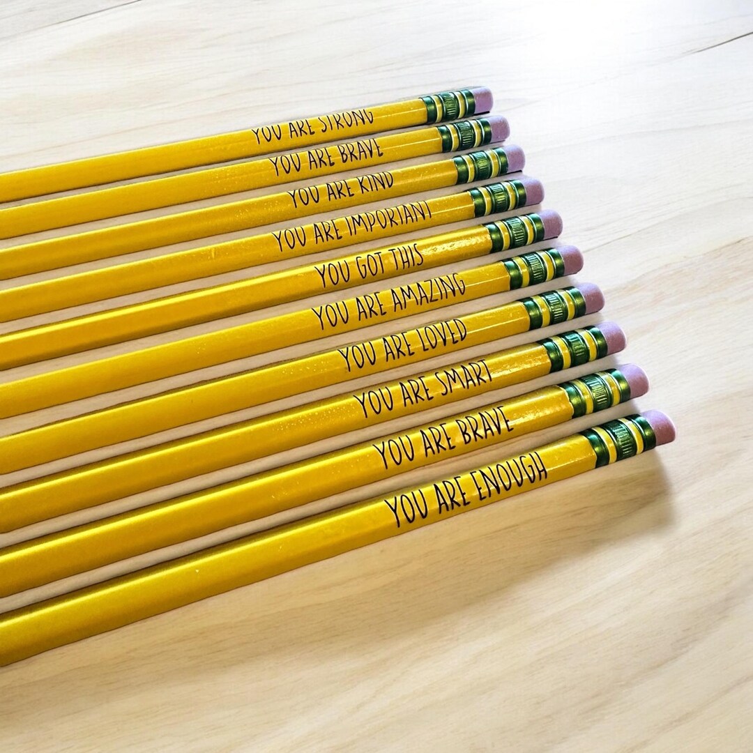 Positive Affirmation & Personalized Pencils, School Pencil, Work Gift ...