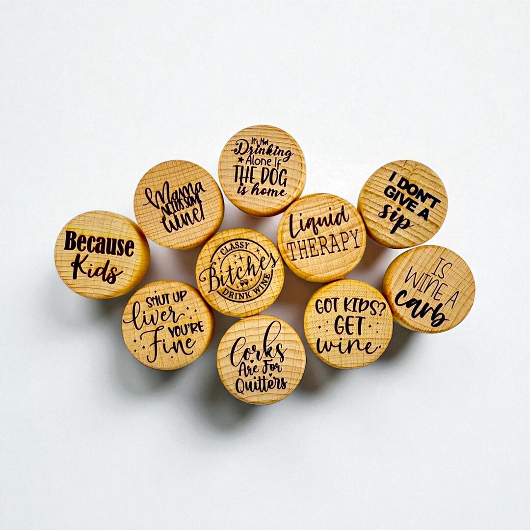 Custom Laser Engraved Wood Wine Cork | Funny Quotes - Etsy