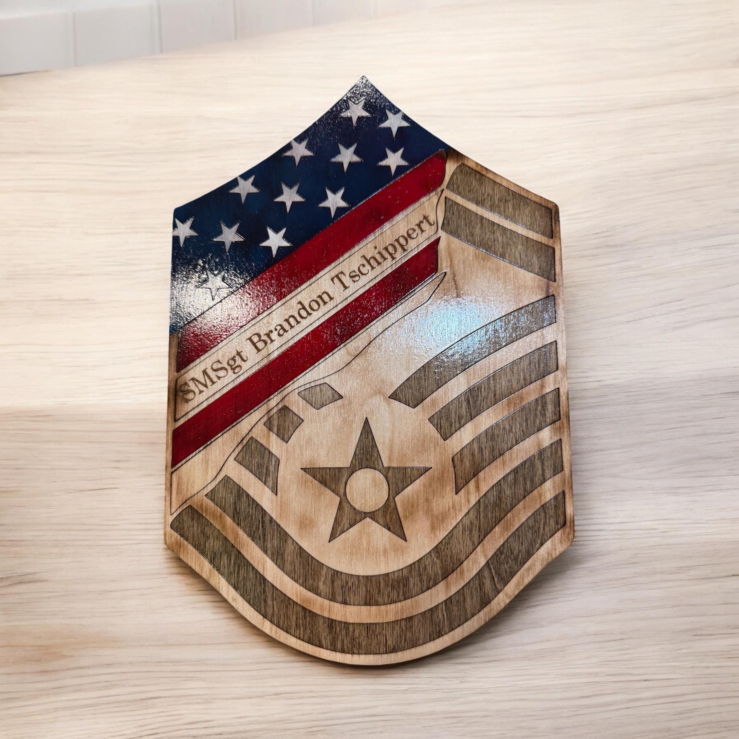 Personalized Smsgt American Flag Stripe, Air Force Retirement Gift - Etsy