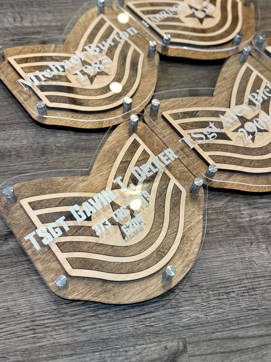 Custom Military Rank Stripes Plaque – Personalized Acrylic & Wood ...