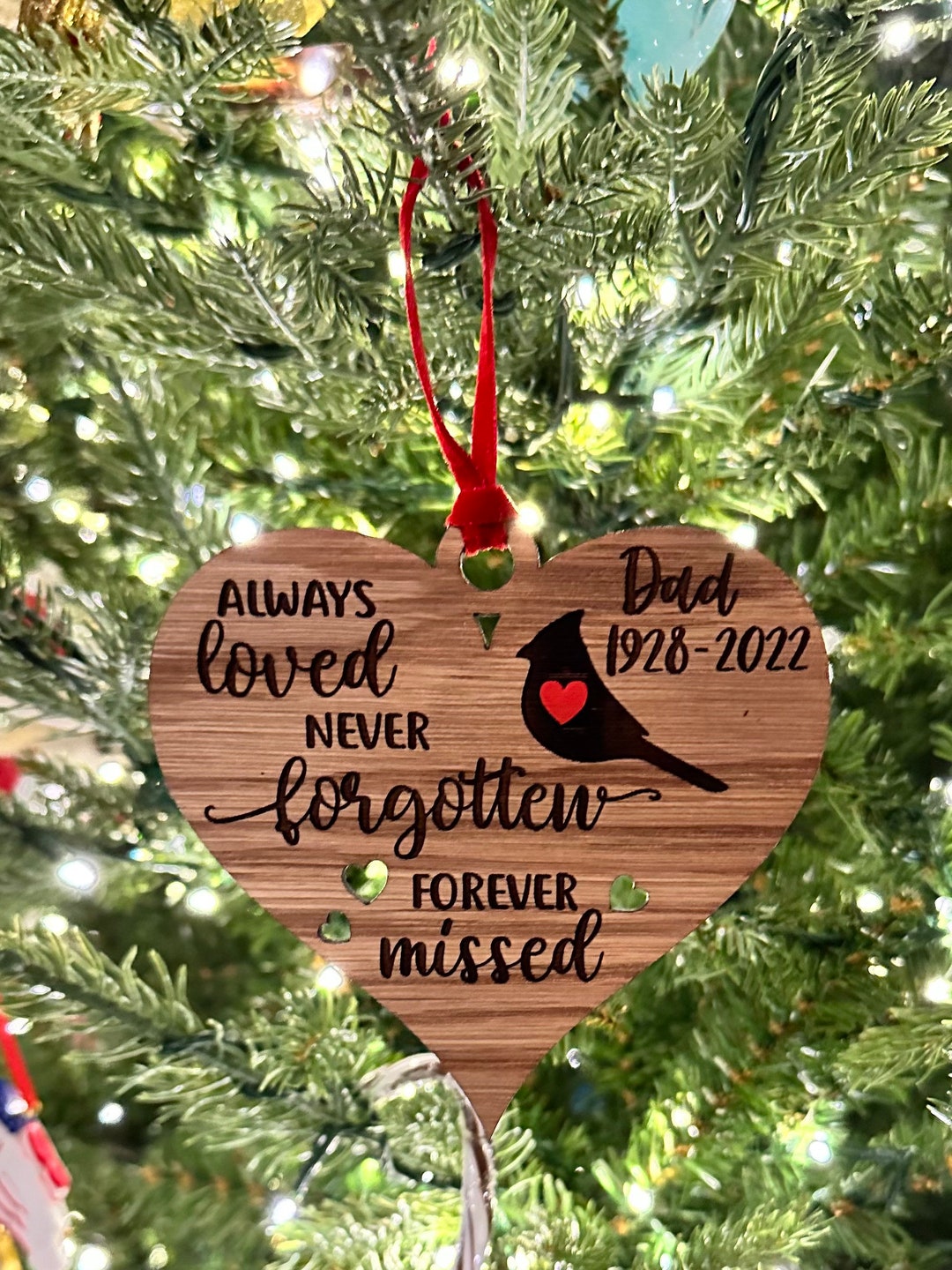 Personalized Cardinal Remembrance Ornament, Missing Loved One - Etsy