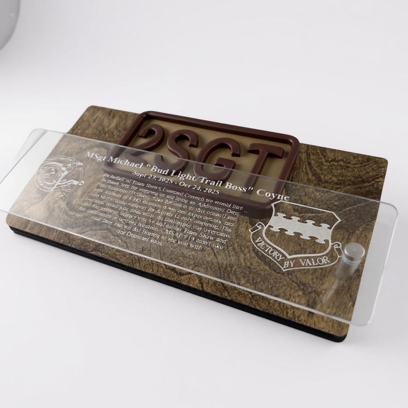 Custom Military Patch Plaque | Laser Engraved Wood & Acrylic Display - Etsy