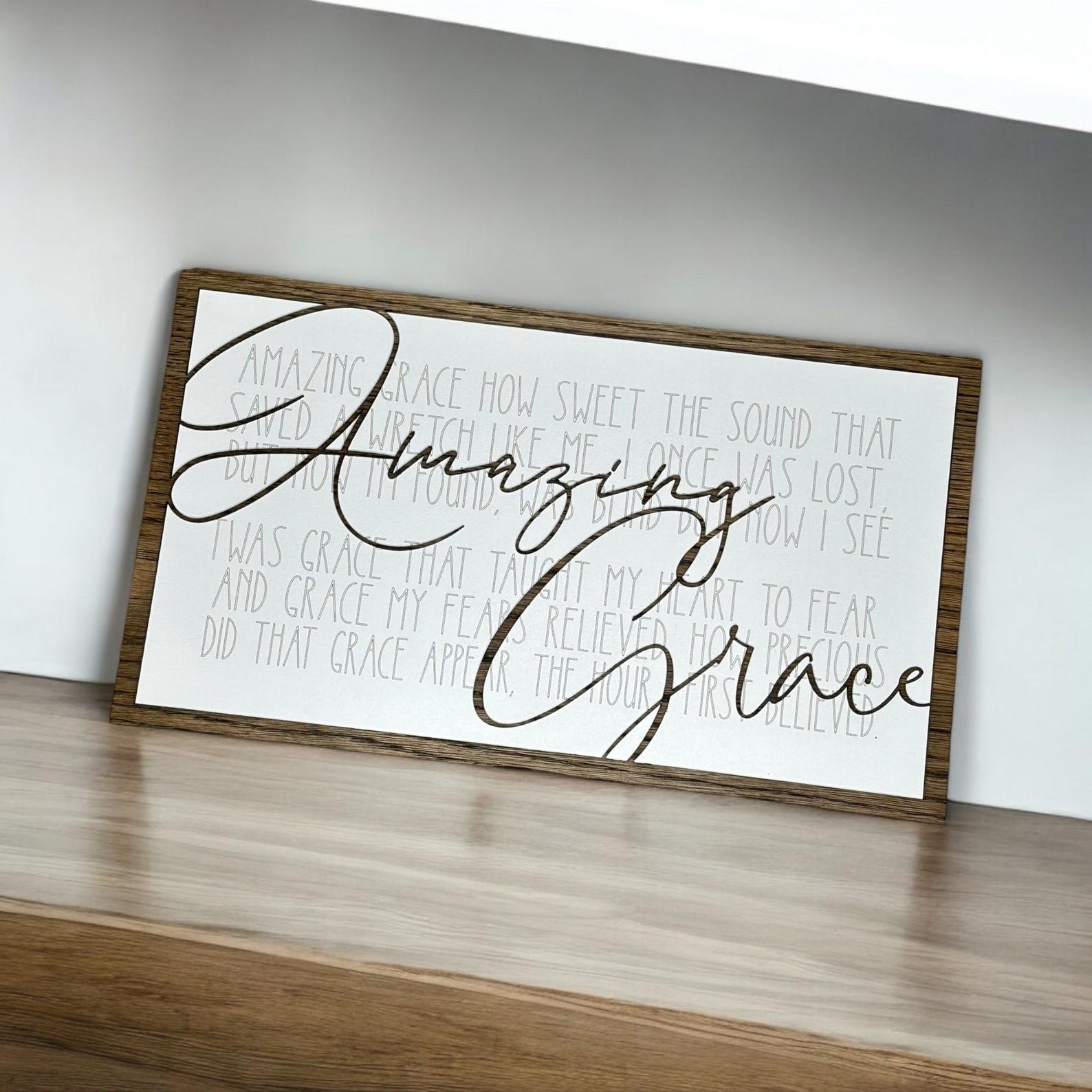 Handcrafted "amazing Grace" Wooden Sign – Rustic Home Decor (17x10) - Etsy