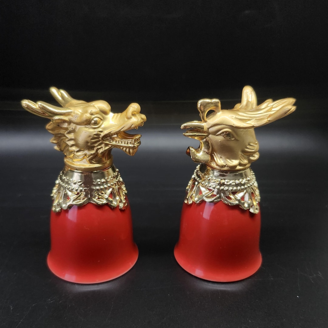 Dragon and Phoenix Shot Glasses, 24K Gold Plated, Unique Shot Glass ...