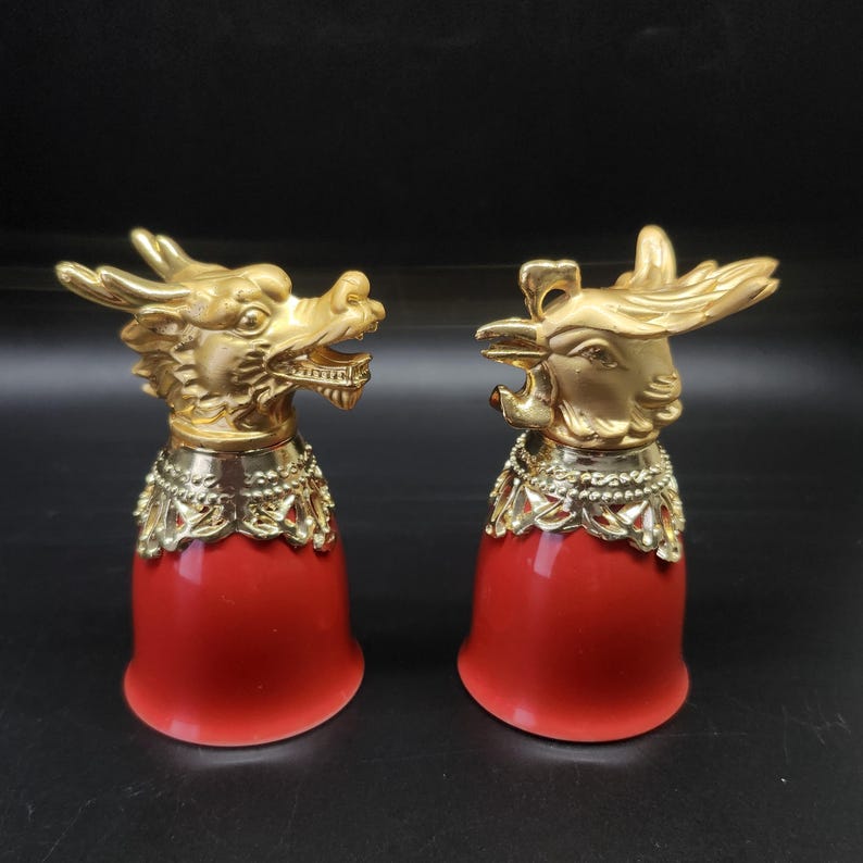 Dragon and Phoenix Shot Glasses, 24K Gold Plated, Unique Shot Glass ...