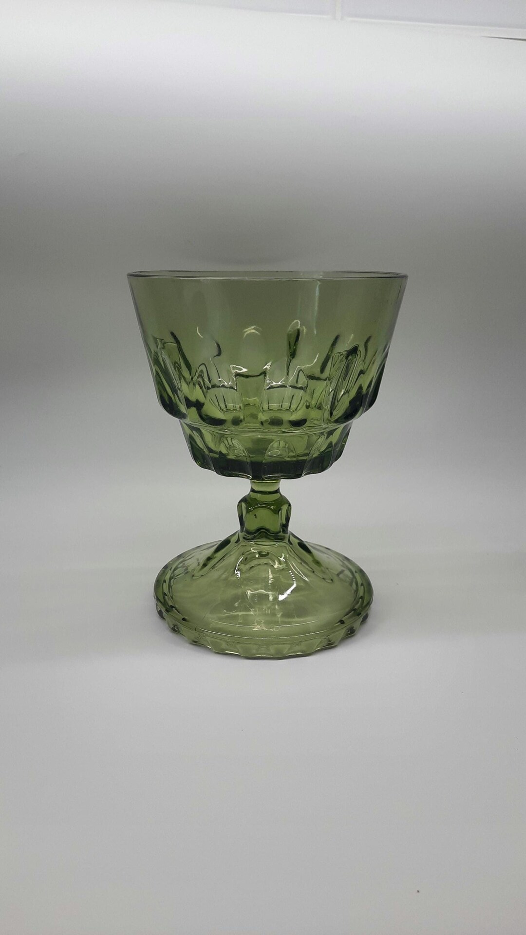 Vintage Hazel Atlas Avocado Green Glass Compote Dish: Reflection ...