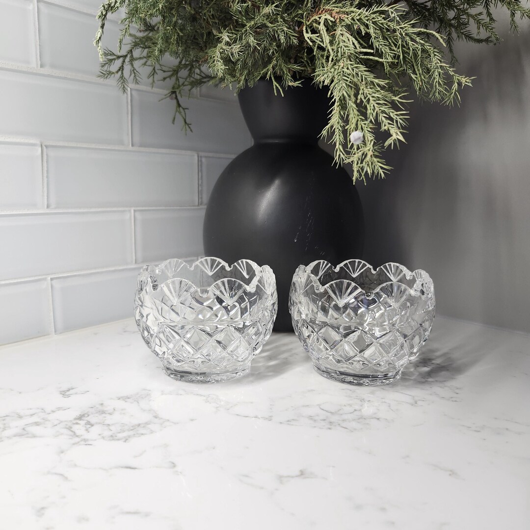 Vintage Royal Irish Crystal Bowls: 24% Lead Crystal Candleholders, Set ...