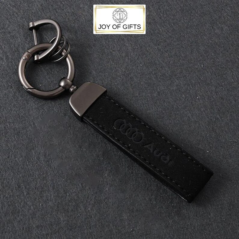Audi | Volkswagen | Keychain Keyring Leather Embossed | Premium Alcantara Cut and Exclusive ...
