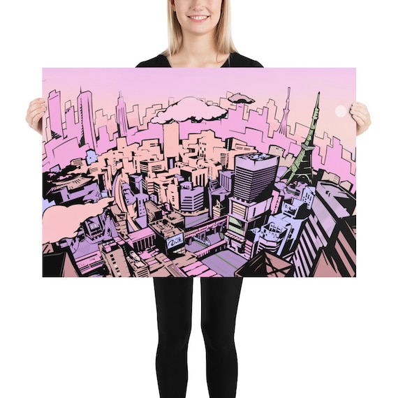 Persona 5 Poster Loading Screen Tokyo Shibuya Pastel | Etsy