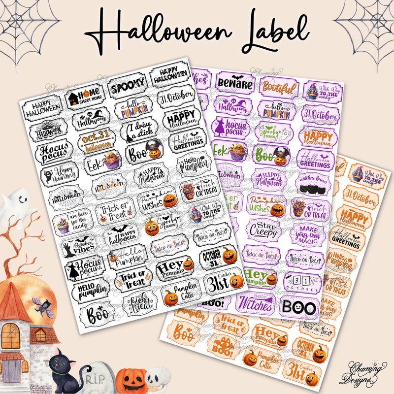 Halloween Labels - Etsy