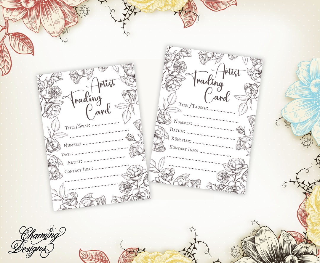 ATC Back Sides, Artist Trading Card Label, Digital Download, Digital ...