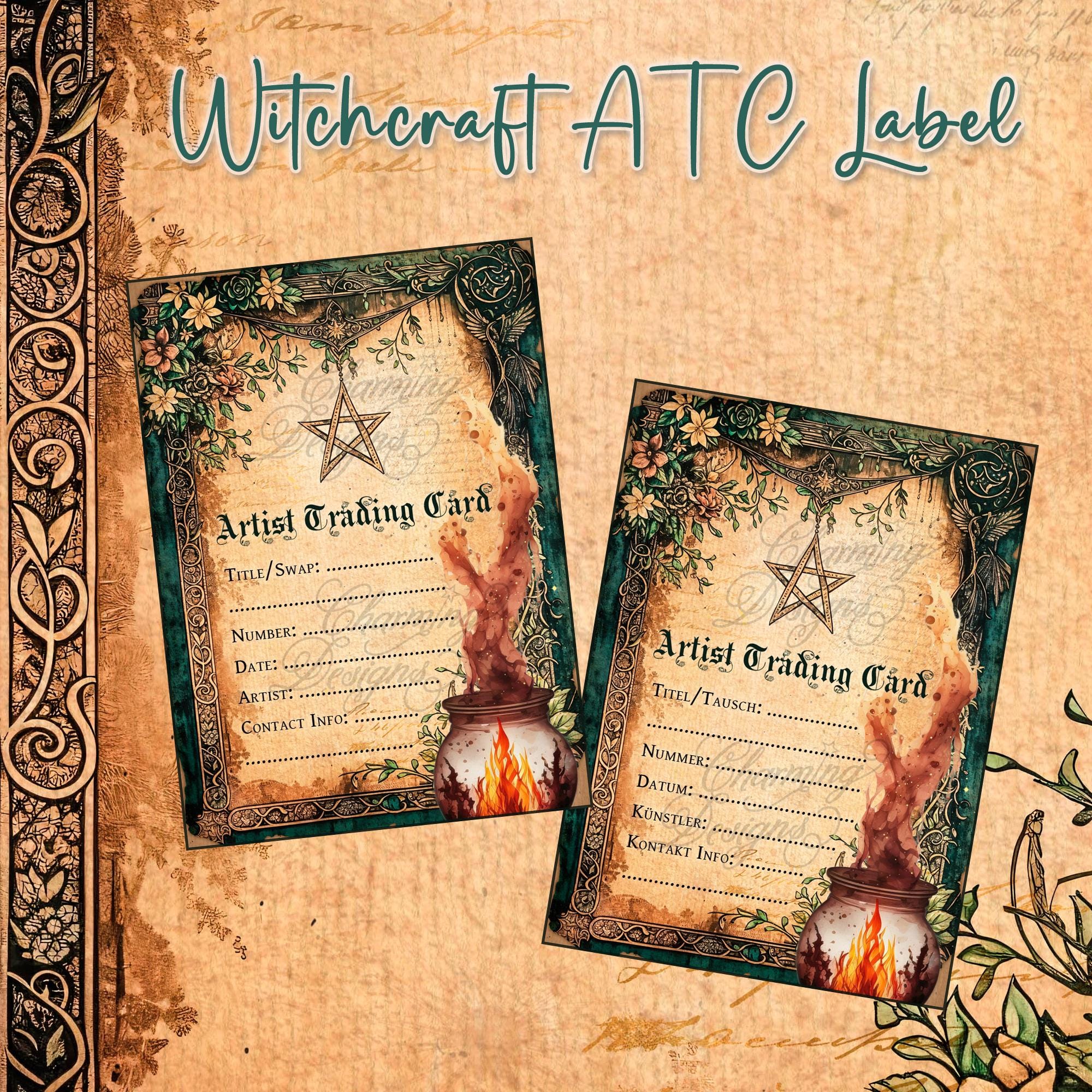 ATC Back Sides, Fantasy Artist Trading Card Label, Digital Download ...