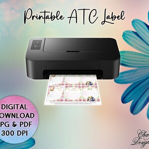 ATC Back Sides, Horizontal Artist Trading Card Label, Digital Download ...