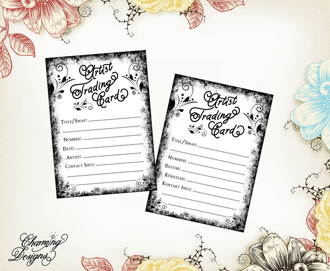 ATC Back Sides, Artist Trading Card Label, Digital Download, Digital ...