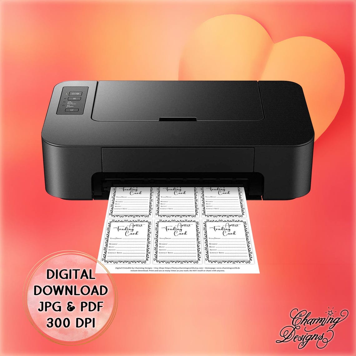 ATC Back Sides, Colorful Artist Trading Card Label, Digital Download ...