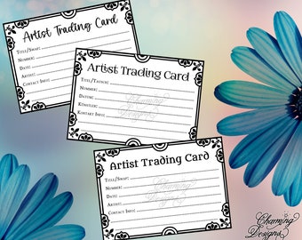 Artist Trading Cards (ATC) Back Information Sheet - Digital Download - Etsy