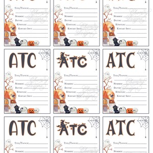 Halloween ATC Back Sides, Artist Trading Card Label, Digital Download ...