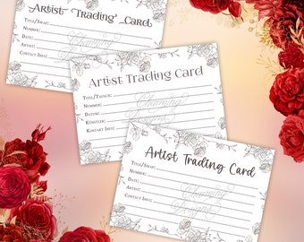 ATC Back Sides, Horizontal Artist Trading Card Label, Digital Download ...