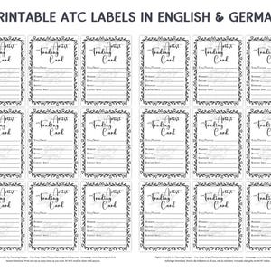 ATC Back Sides, Colorful Artist Trading Card Label, Digital Download ...