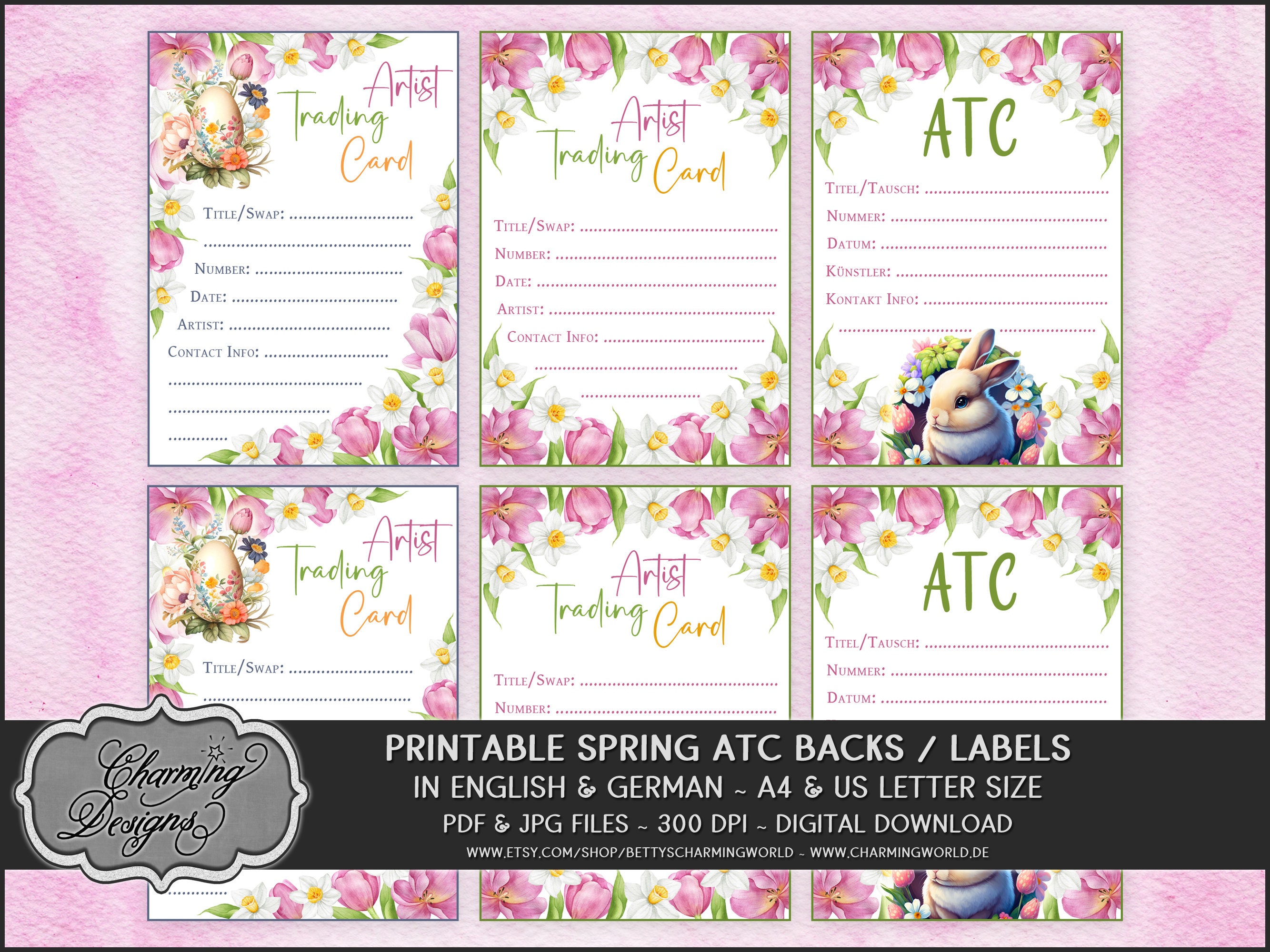 Spring ATC Back Sides Easter Artist Trading Card Label - Etsy