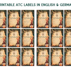 ATC Back Sides, Fantasy Artist Trading Card Label, Digital Download ...