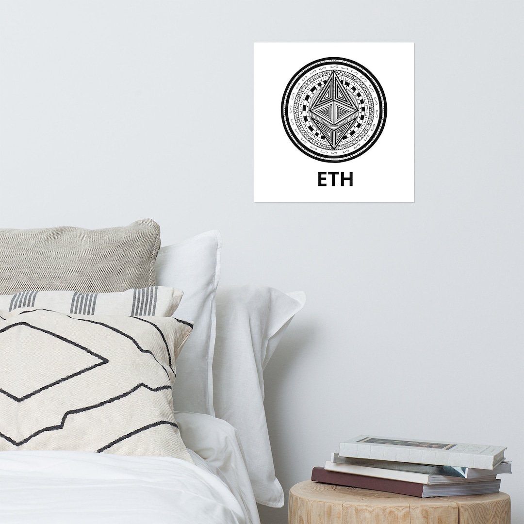 Ethereum ETH Black and White Abstract Photo Paper College Dorm Room ...