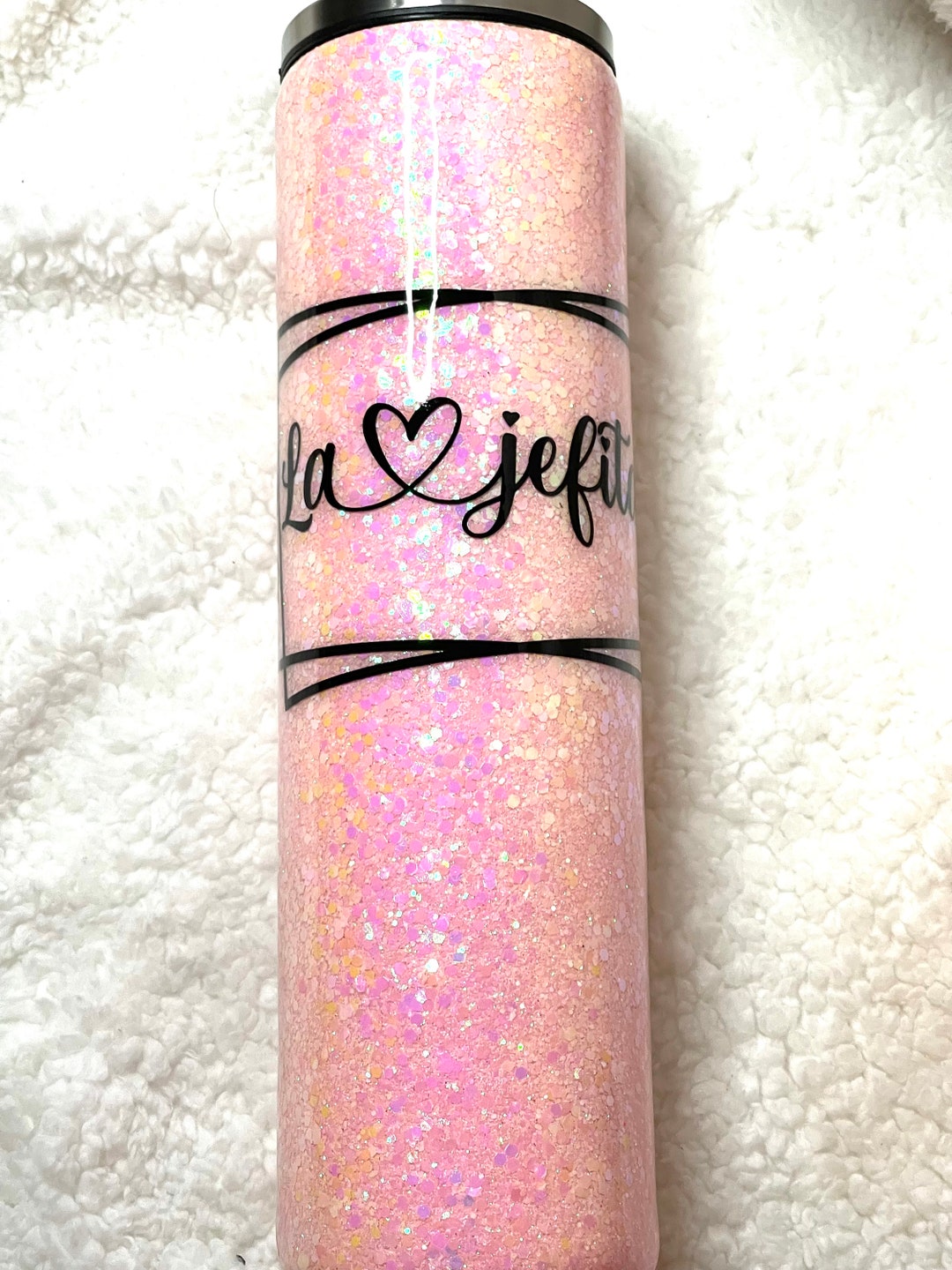 Boss Babe Tumbler Chunky Glitter Epoxy Tumbler Straw Tumbler Pink