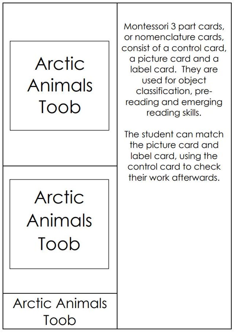 Arctic Safari Toob 3-part Card Set Digital File - Etsy