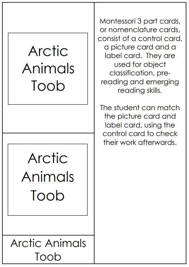 Arctic Safari Toob 3-part Card Set Digital File - Etsy