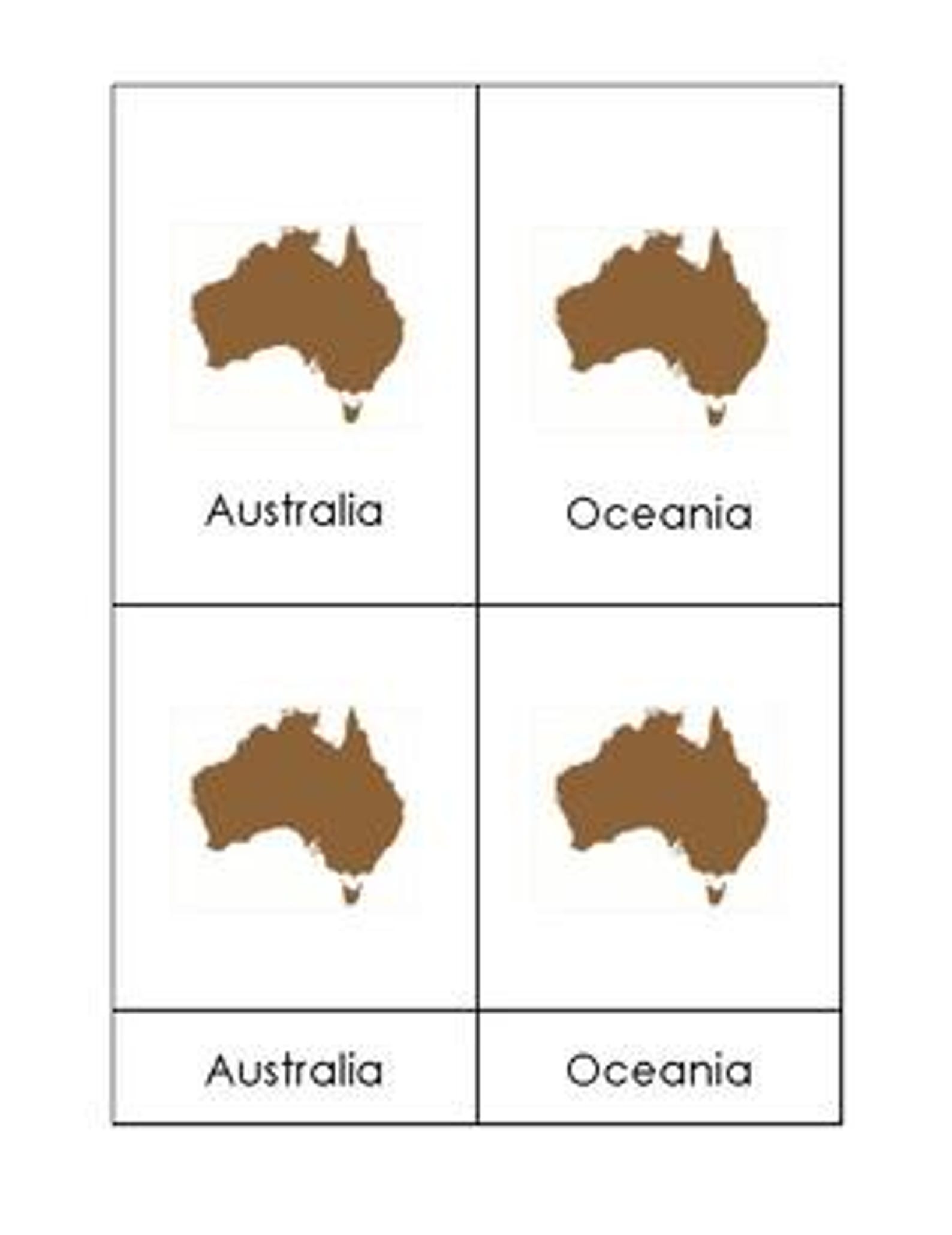 Continents of the World 3-part Card Set - Etsy