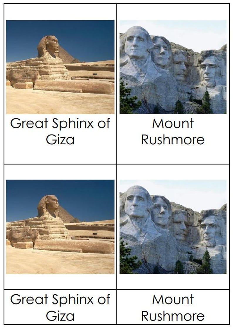 World Landmarks Safari Toob 3-part Card Set Digital File - Etsy