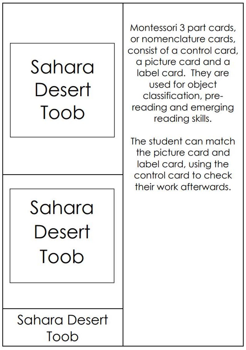 Sahara Desert Safari Toob 3-part Card Set Digital File - Etsy