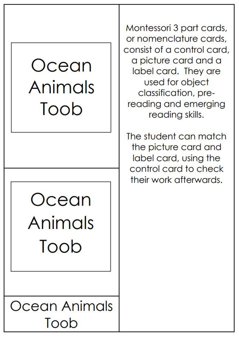Ocean Safari Toob 3-part Card Set Digital File - Etsy