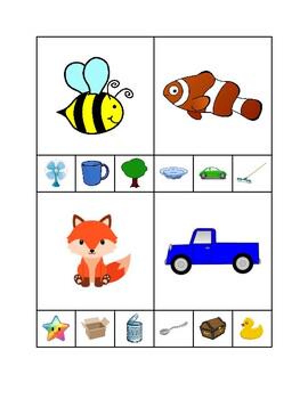 Rhyming Clip Cards - Etsy