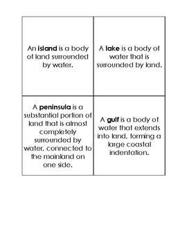 Land and Water Forms 3-part Cards - Etsy